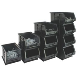 Barton TC3 Semi-Open-Fronted Recycled Storage Containers 4.6Ltr Black ...