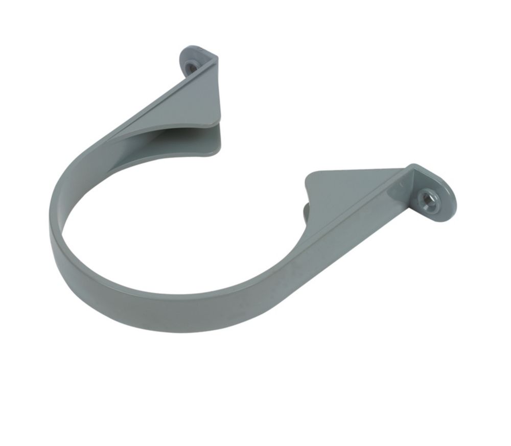 FloPlast Pipe Clips Grey 110mm 5 Pack - Screwfix