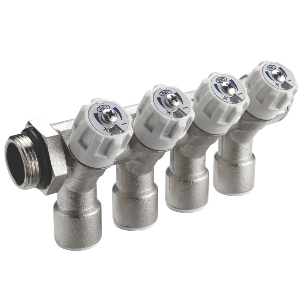 Reliance Valves 4-Port Potable Water Manifold 15mm x 3/4" - Screwfix
