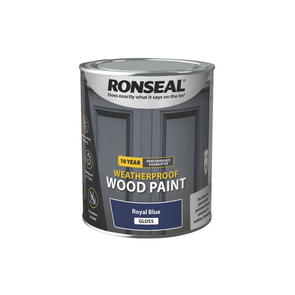 Ronseal 750ml Royal Blue Satin Wood Paint - Screwfix