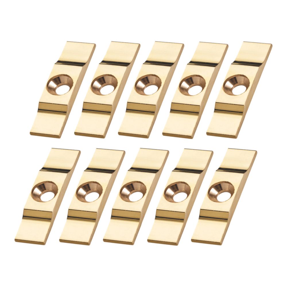 Essentials Turn Button Catches Polished Brass 38mm x 9mm 10 Pack - Screwfix