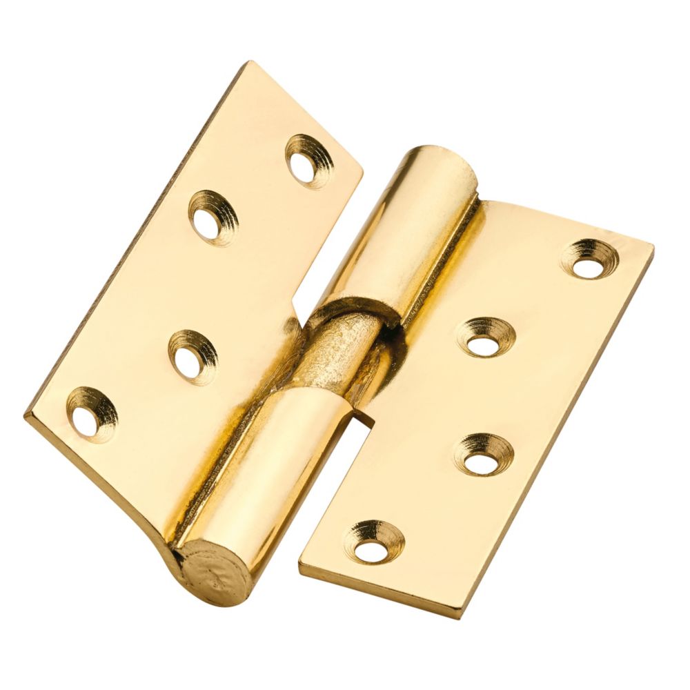 Smith & Locke Polished Brass Rising Butt Hinges 100mm x 84mm 2 Pack ...
