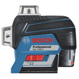 Bosch GLL 3-80 C Red Self-Levelling Multi-Line Laser Level - Screwfix