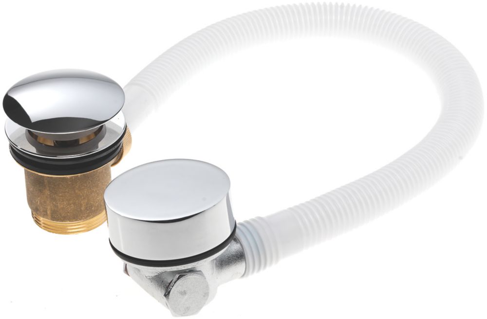 Aqualisa Options Chrome Round Head Bath Overflow Filler Tap With Waste ...