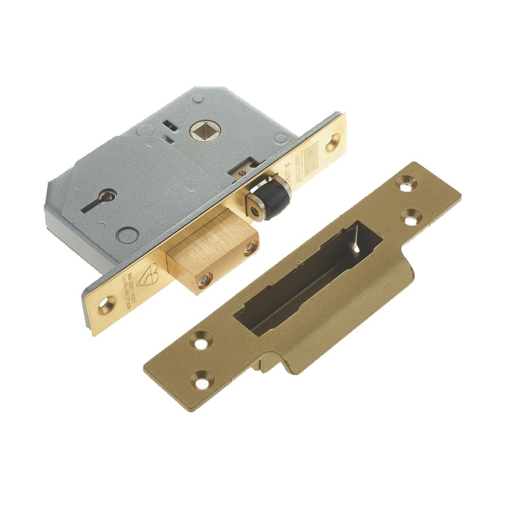 Union Fire Rated Polished Brass BS 5-Lever Mortice Sashlock 67mm Case ...