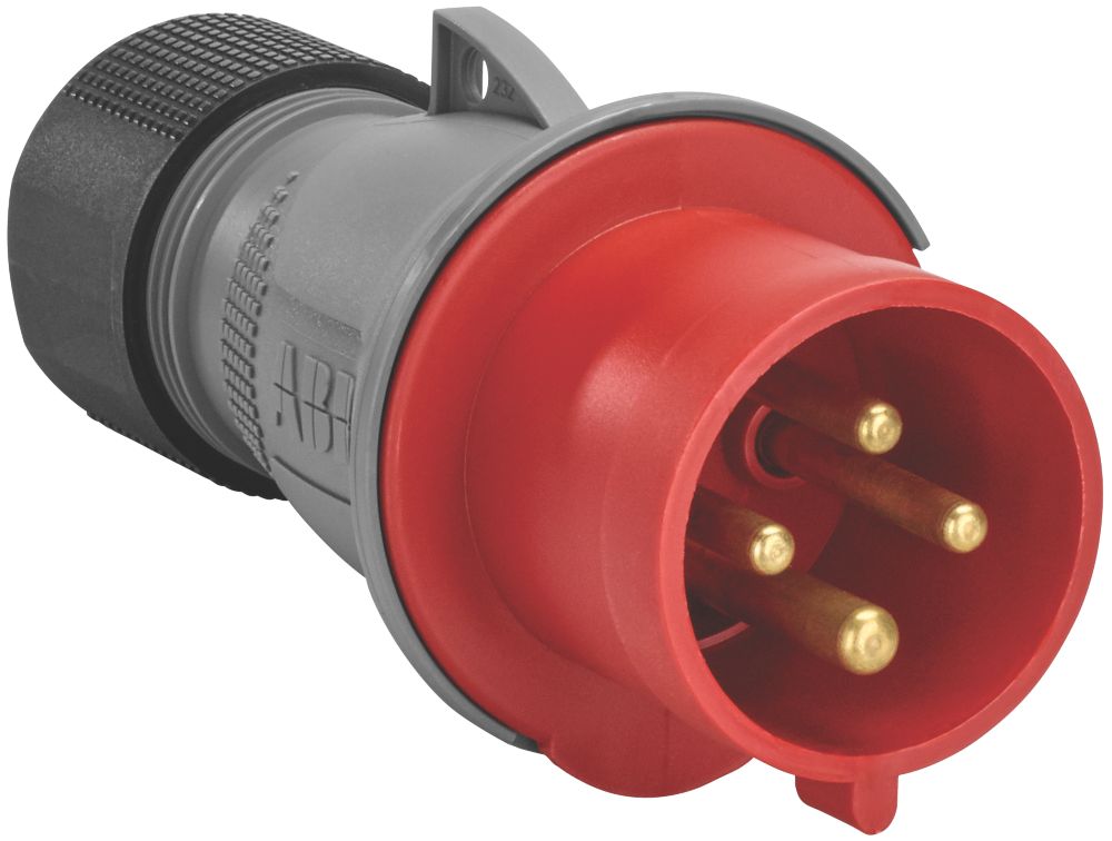 ABB 32A 3P+E Straight Plug 415V - Screwfix