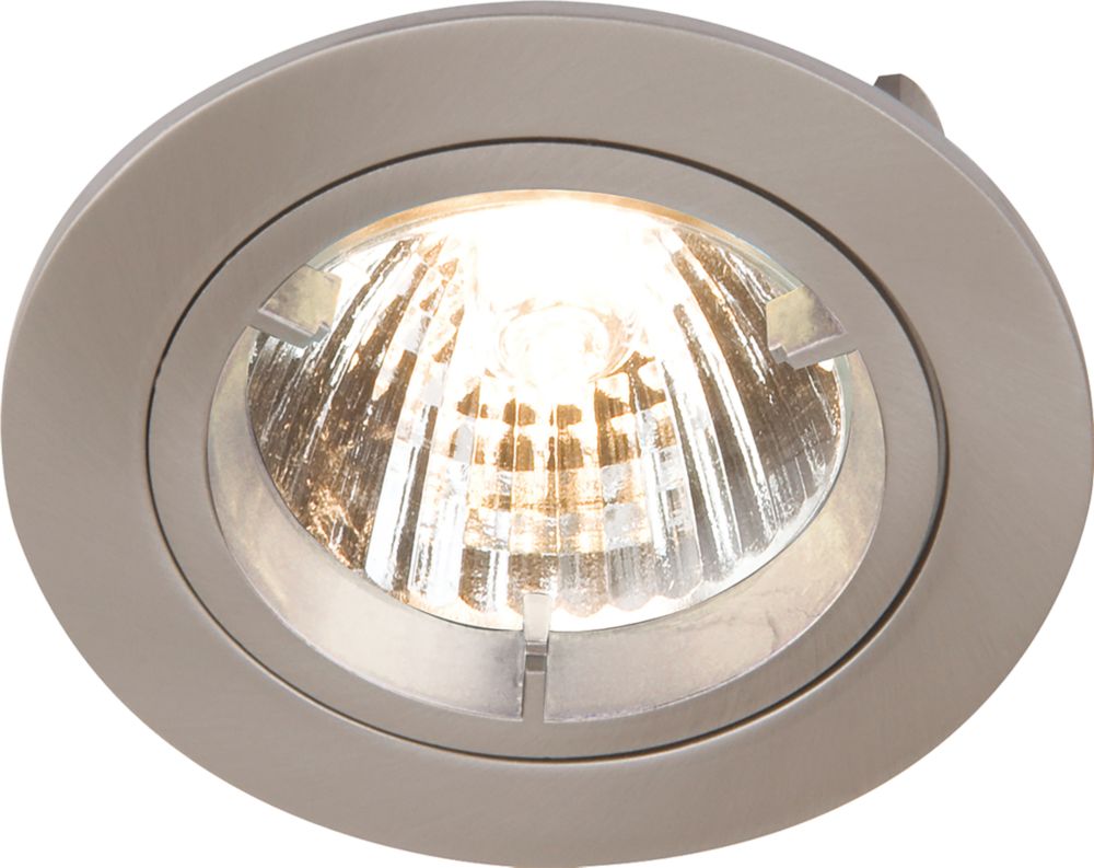 Knightsbridge Fixed Recessed Downlight Brushed Chrome - Screwfix
