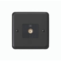 MK Contoura 1-Gang Coaxial TV / FM Socket Black with Colour-Matched ...