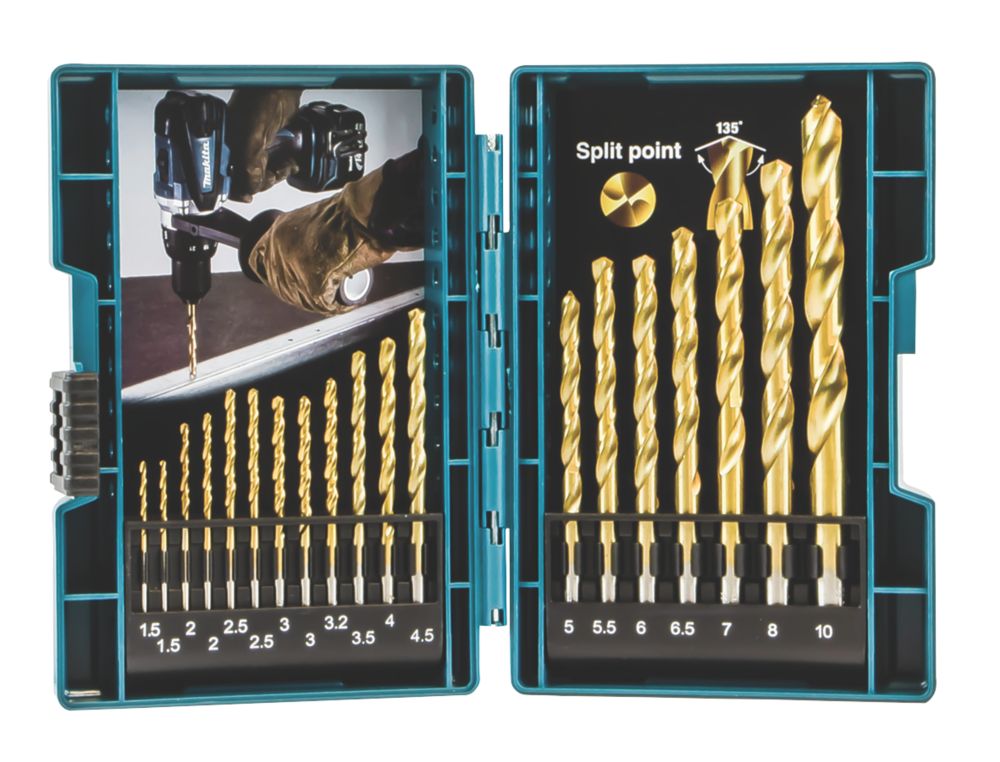 Makita Straight Shank Metal Drill Bit Set 19 Pcs - Screwfix
