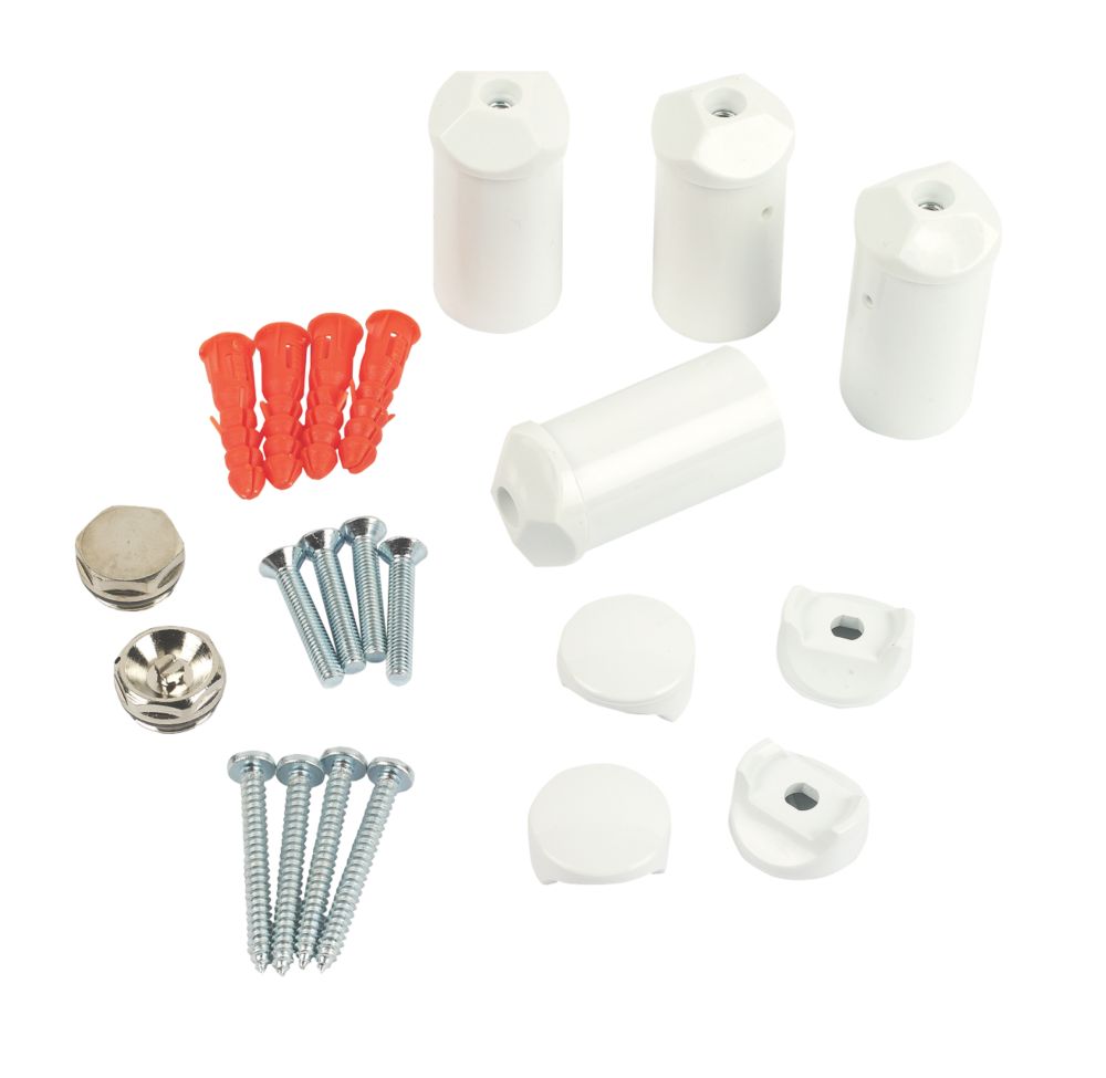 Kudox 30mm x 70mm White Radiator Bracket Kit - Screwfix