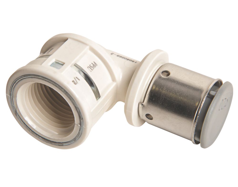 Purmo Plastic Press-Fit Adapting 90° Elbow 1/2" x 20mm - Screwfix