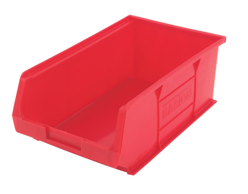 Barton TC4 Semi-Open-Fronted Storage Bins 9.1Ltr Red 10 Pack - Screwfix