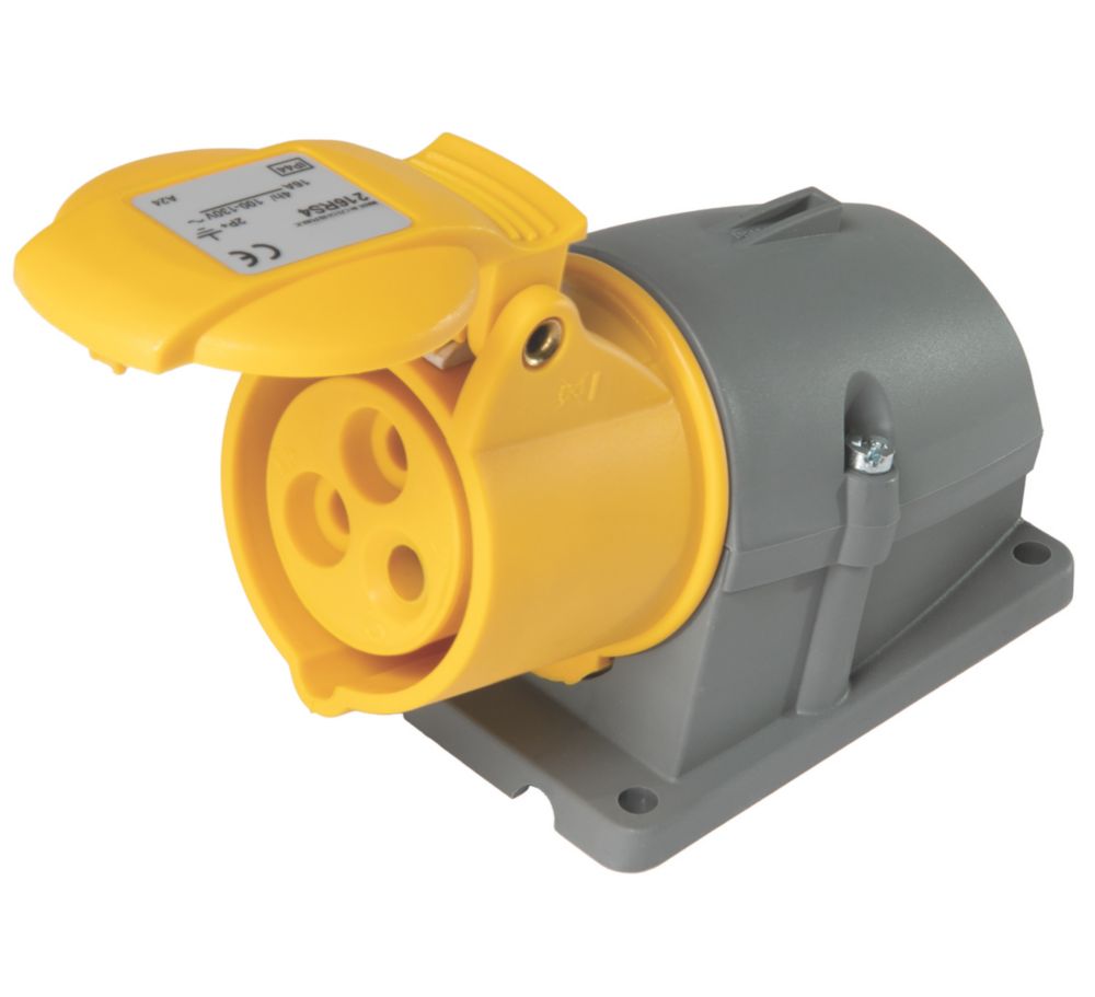 Amphenol 16A 2P+E Surface Socket 130V - Screwfix