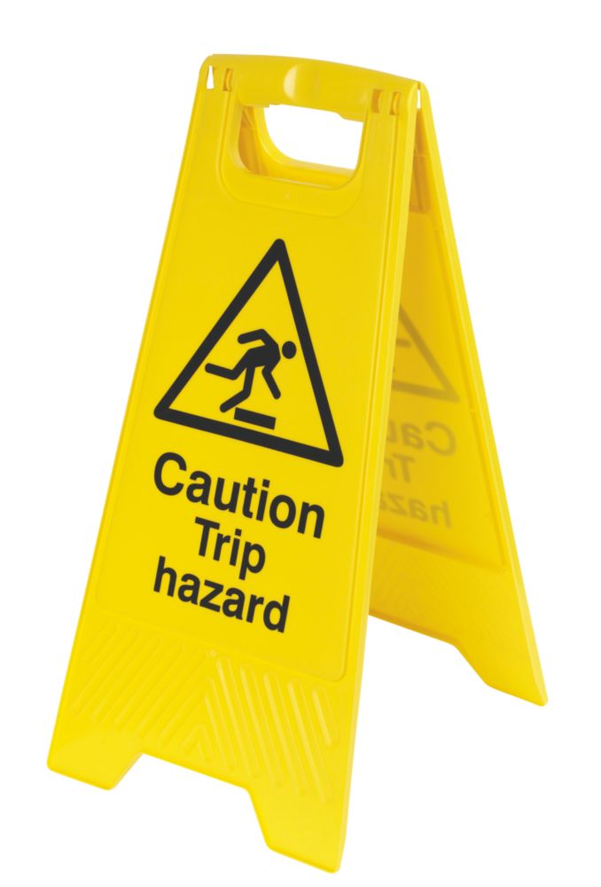 Caution Trip Hazard A-Frame Safety Sign 600mm x 290mm - Screwfix