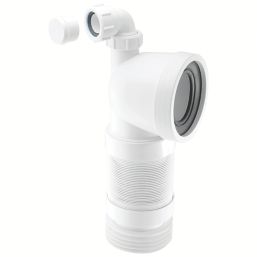 McAlpine Flexible 90° Angled WC Connector White 155mm - Screwfix