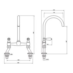 Swirl Allegro Surface Mounted Deck Sink Mixer Kitchen Tap Chrome - Screwfix