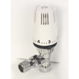 Myson PLUSTRV15AC 15mm x 1/2" Chrome/White Angled Standard Thermostatic ...