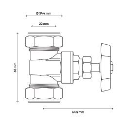Flomasta Gate Valve 22mm - Screwfix