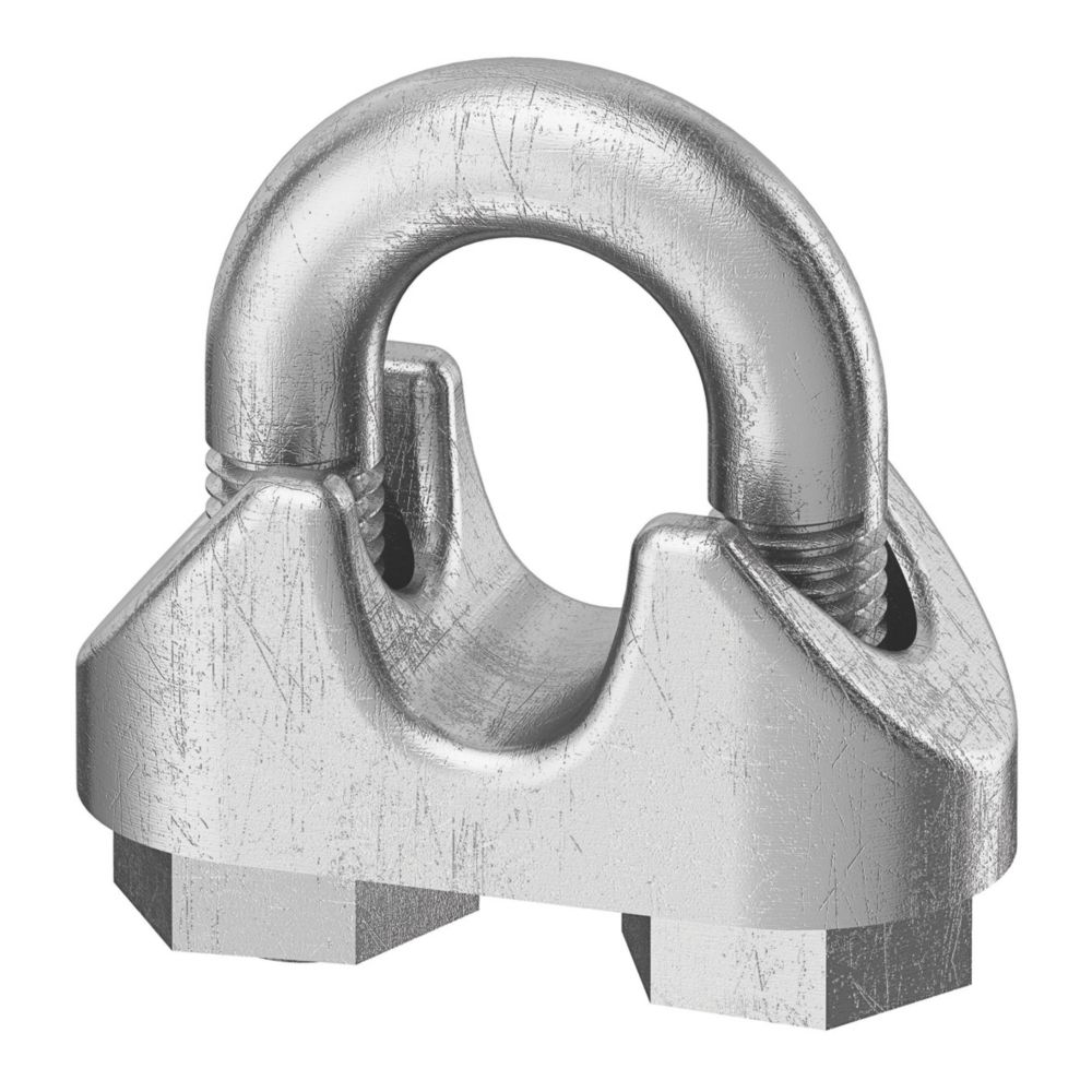 Essentials M4 Wire Rope Clamps Silver 2 Pack - Screwfix