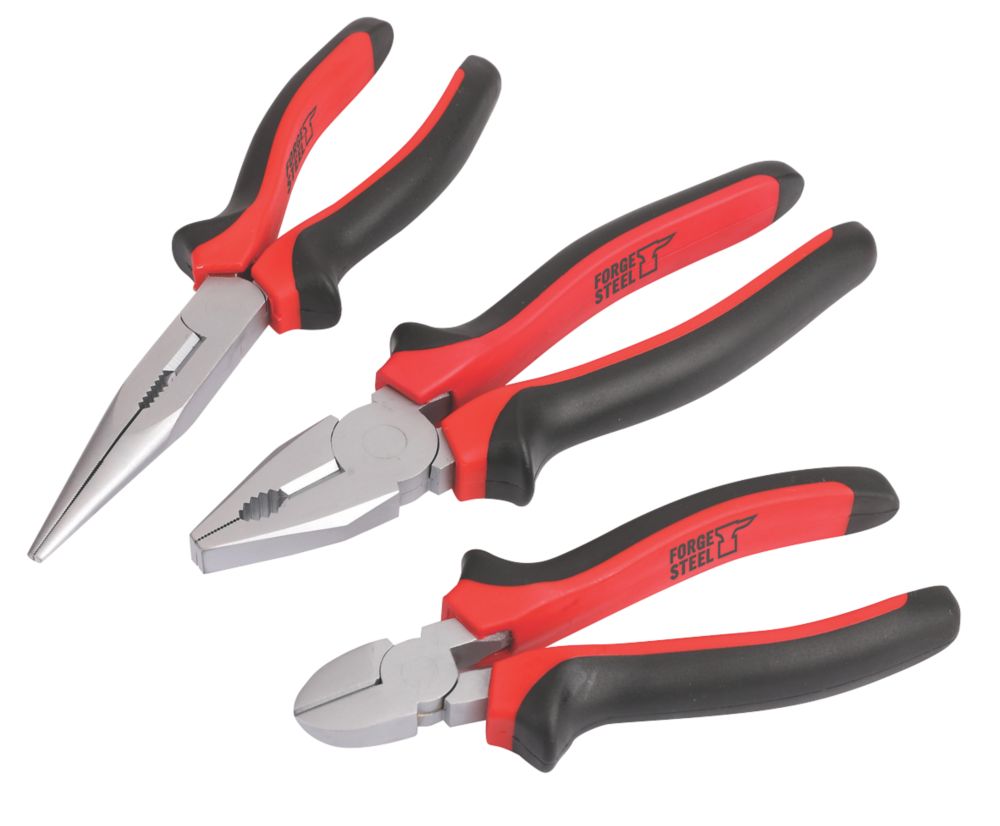 Forge Steel Pliers Set 3 Pieces - Screwfix
