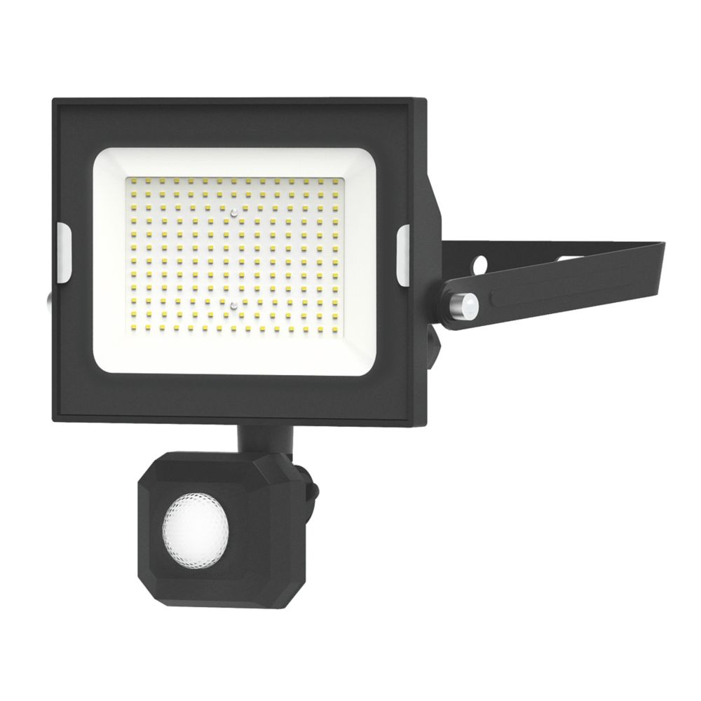 4lite Advantage Outdoor LED Floodlight With PIR Sensor Black 30W 2550lm ...