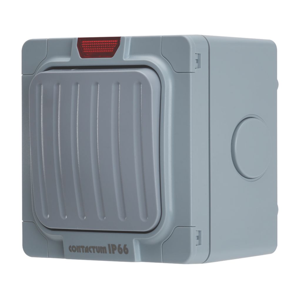Contactum IP66 20A 1-Gang 2-Way Weatherproof Outdoor Switch with Neon ...