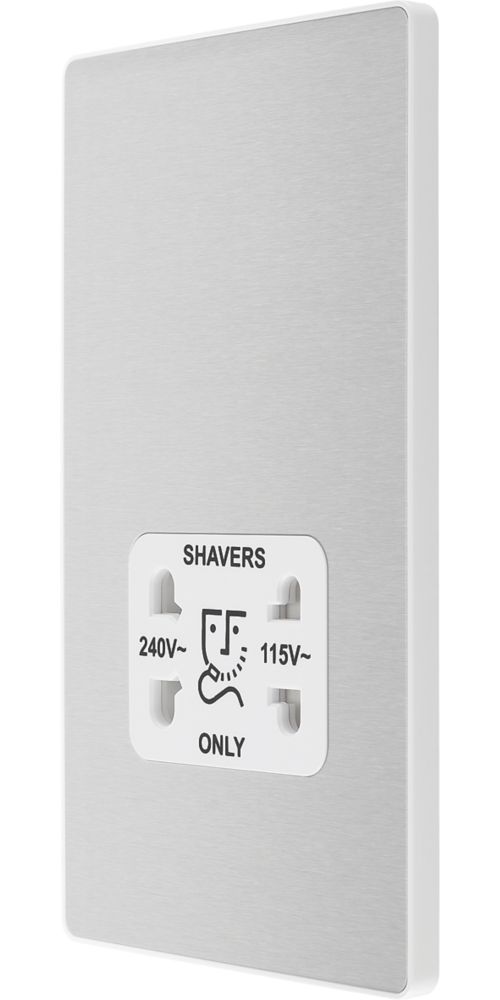 British General Evolve 2-Gang Dual Voltage Shaver Socket 115/240V ...