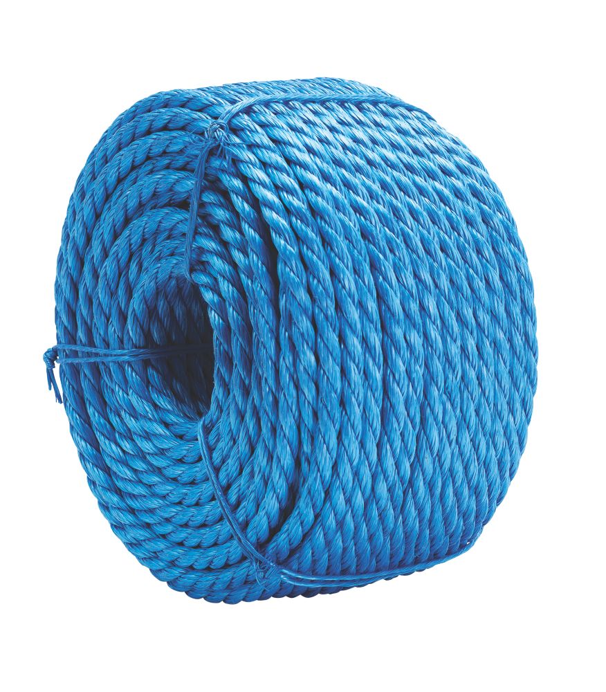 Essentials Twisted Rope Blue 8mm x 50m - Screwfix