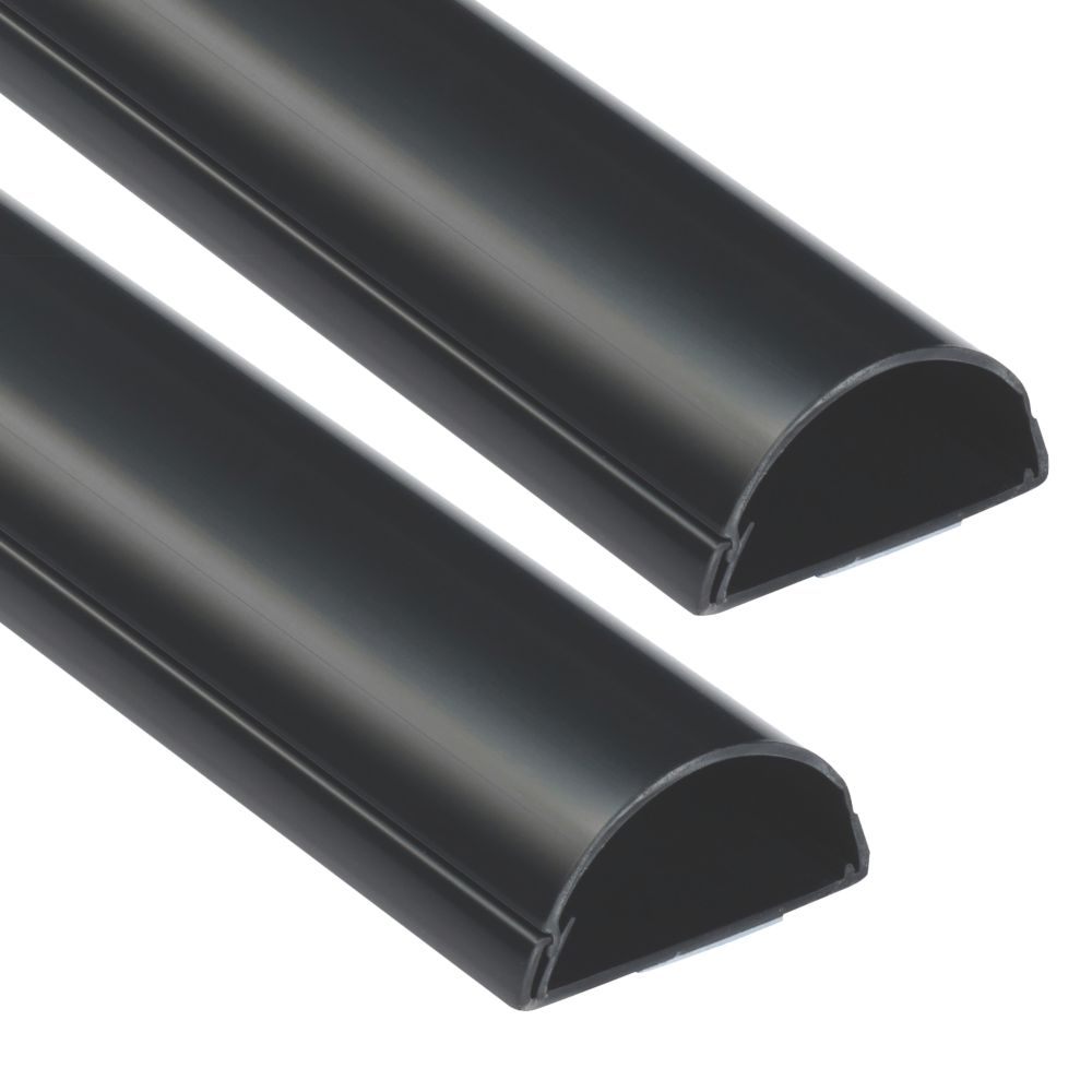 D-Line PVC Black TV Trunking 50mm x 25mm x 1.5m 2 Pack - Screwfix