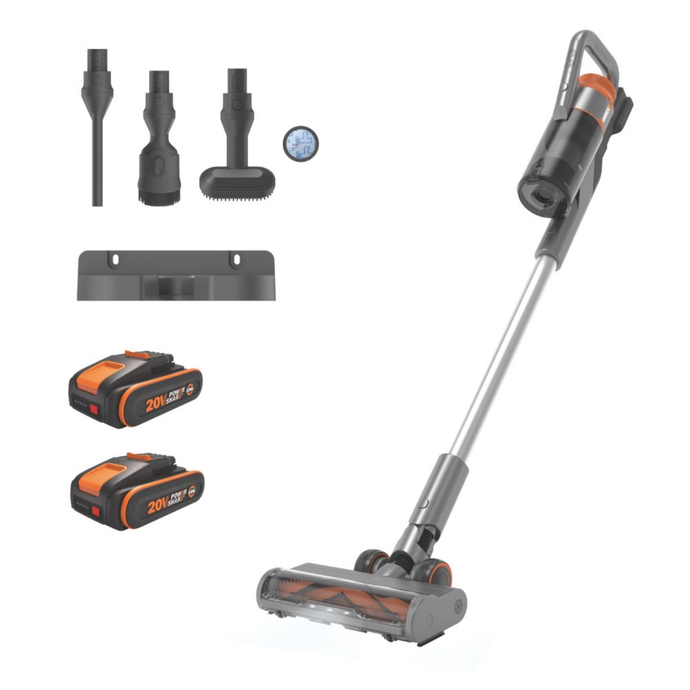 Worx WX038 20V 2 x 2.0Ah Li-Ion PowerShare Cordless Stick Vacuum ...
