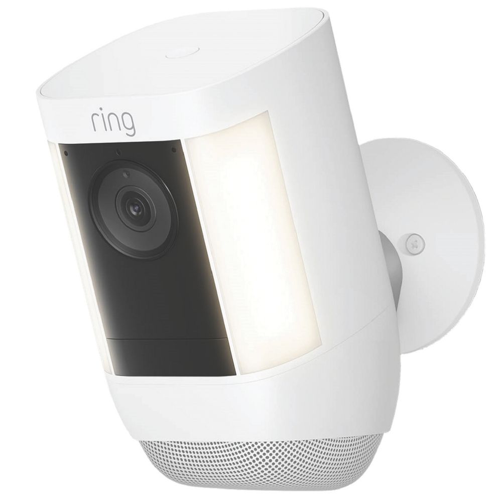 Ring Cam Pro Battery-Powered White Wireless 2K Outdoor Smart Camera ...