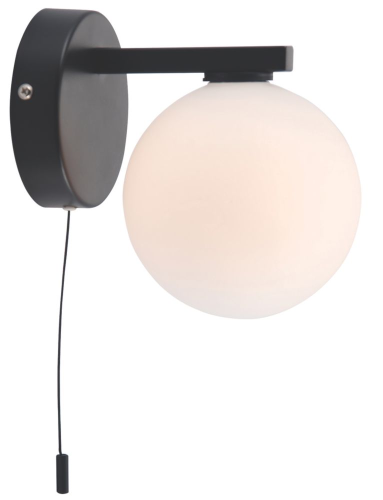 Saxby Nexus Bathroom Wall Light Black/White - Screwfix