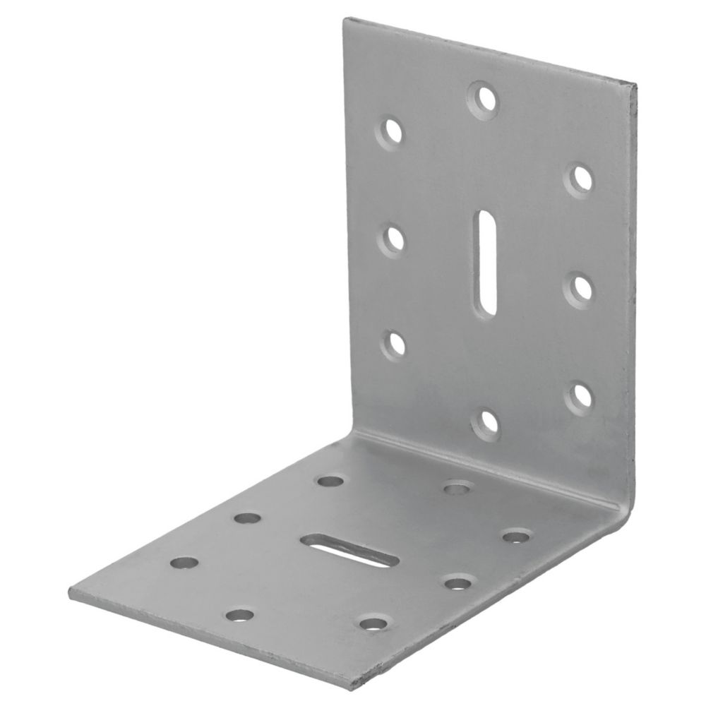 Magnodur Angle Brackets Silver 80mm x 80mm x 60mm 10 Pack - Screwfix