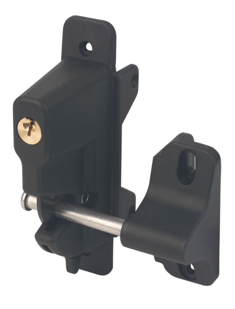 GateMate Single Locking Gravity Latch Black 140mm - Screwfix