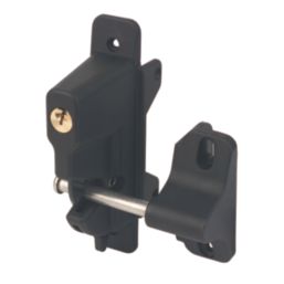 GateMate Single Locking Gravity Latch Black 140mm - Screwfix