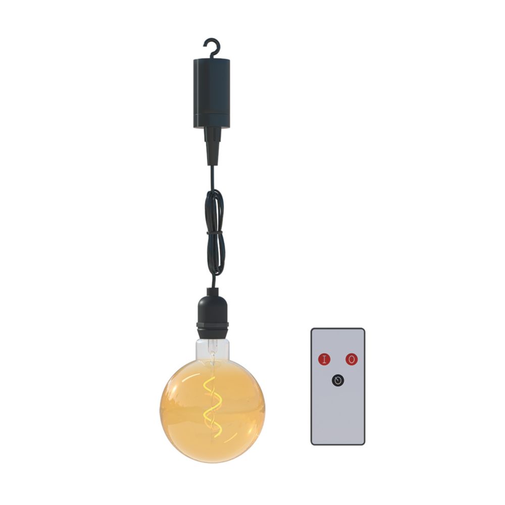 Calex Terlizzi Outdoor LED Battery-Powered Pendant Light Black 1.5W 4lm ...