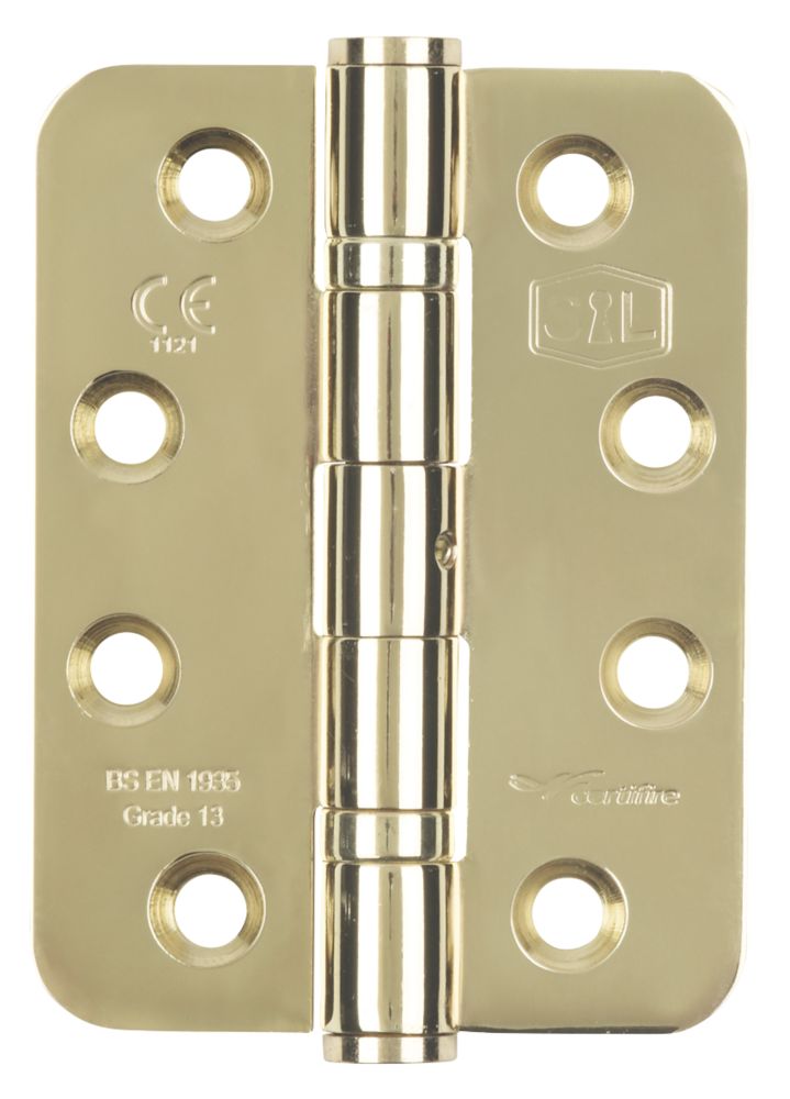 Smith & Locke Electro Brass Grade 13 Fire Rated Radius Hinge 102mm x ...