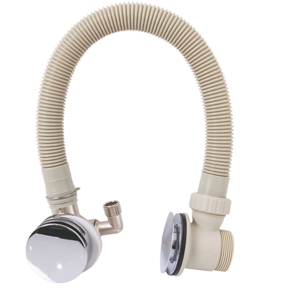 ETAL Freeflow Chrome Round Head Bath Overflow Filler Tap With Clicker ...