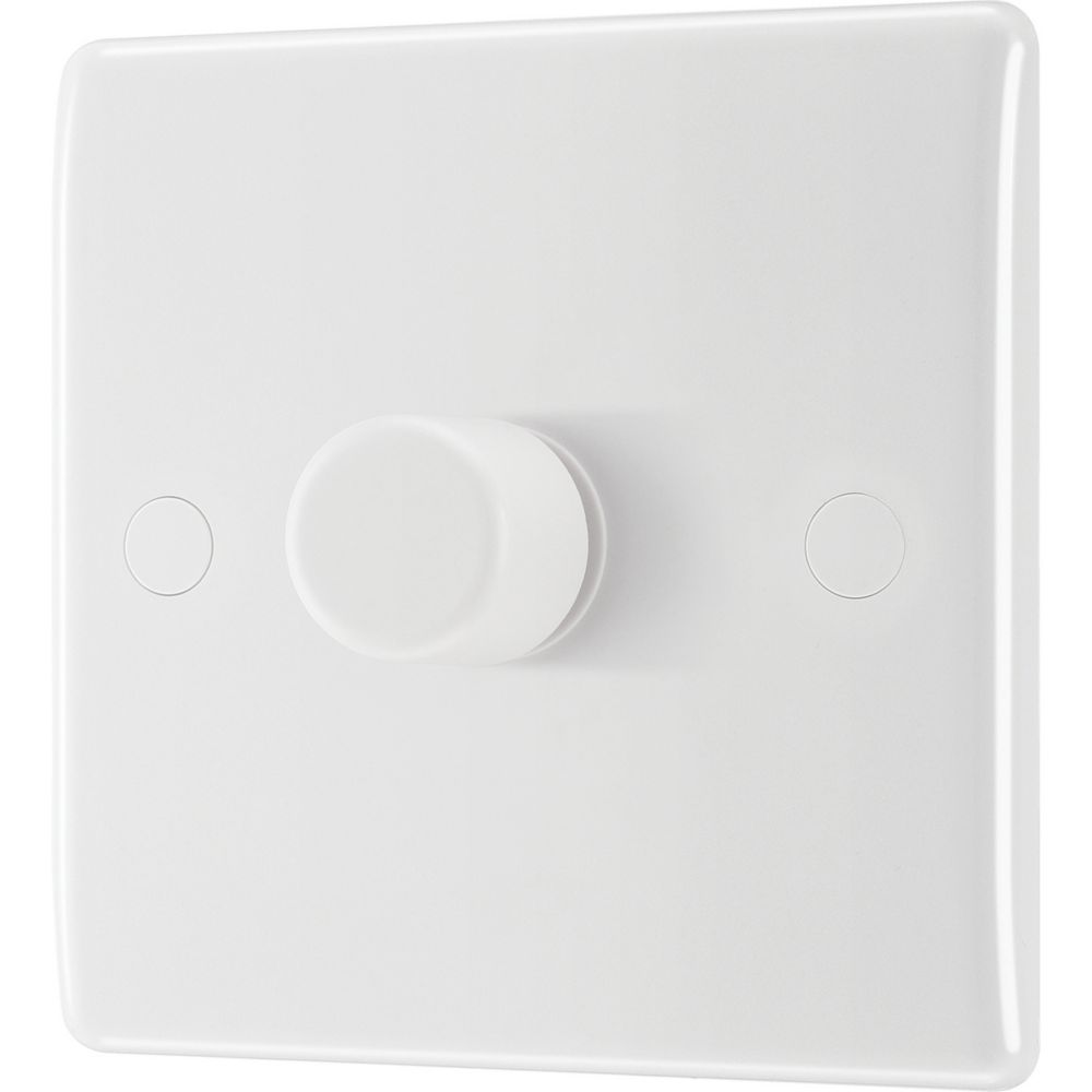 British General 800 Series 1-Gang 2-Way LED Dimmer Switch White - Screwfix