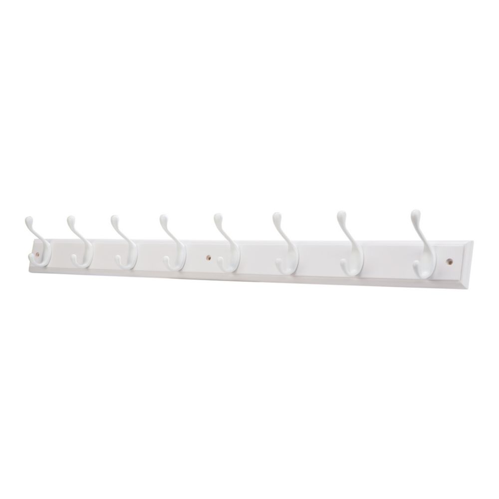 Essentials 8-Hook Rail White 910mm x 95mm - Screwfix