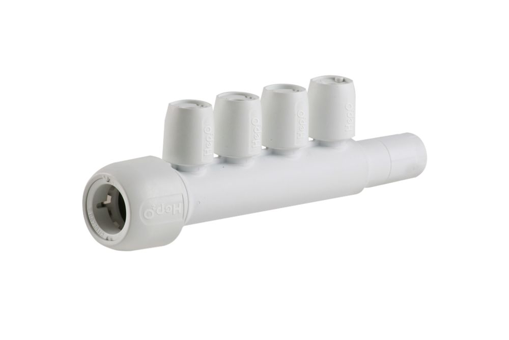 Hep2O Plastic Push-Fit Reducing 4 Port Closed Spigot Manifold 22mm x ...