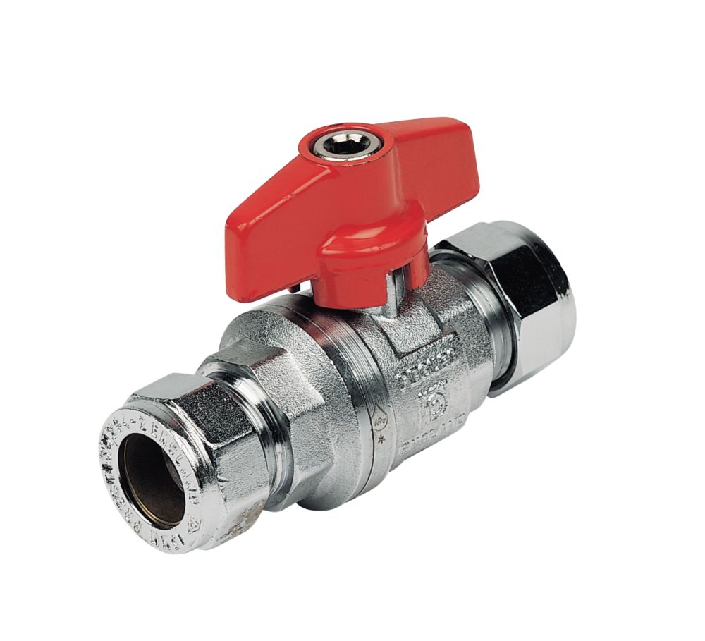 Pegler Tee Ball Valve Red 15mm | Ball Valves | Screwfix.ie