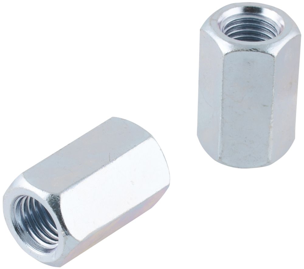 Easyfix Carbon Steel Threaded Rod Connecting Nuts M20 10 Pack - Screwfix