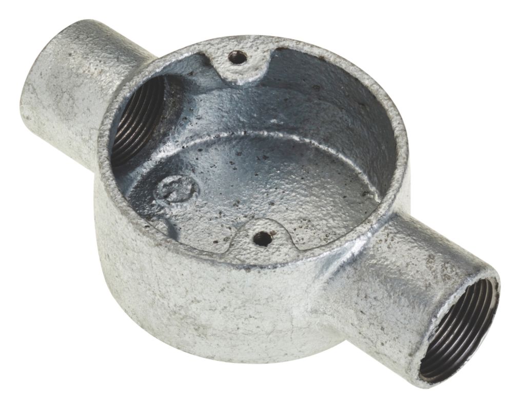 Deta 2 Way 25mm Through Conduit Box Galvanised - Screwfix