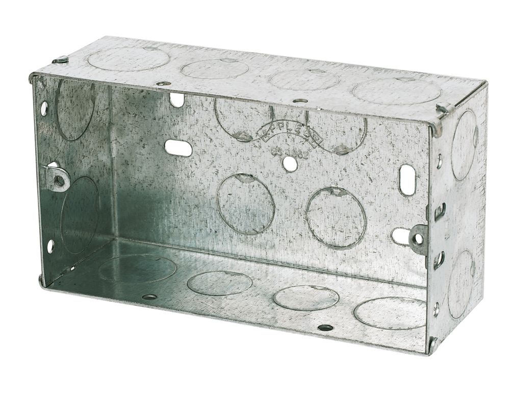 Appleby 2-Gang Galvanised Steel Back Box 47mm - Screwfix