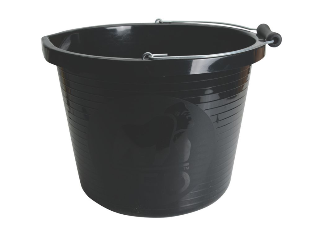 Red Gorilla Polyethylene Bucket Black 15Ltr - Screwfix
