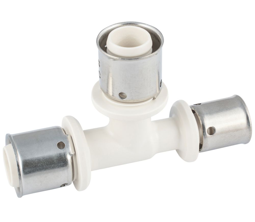 Purmo Plastic Press-Fit Reducing Tee 26mm x 16mm x 26mm - Screwfix