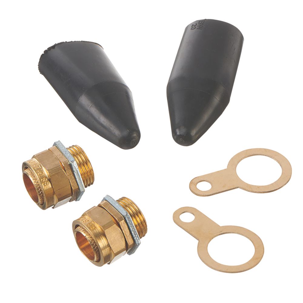 Vimark Brass Internal Gland Kit 20mm Black 2 Pack - Screwfix