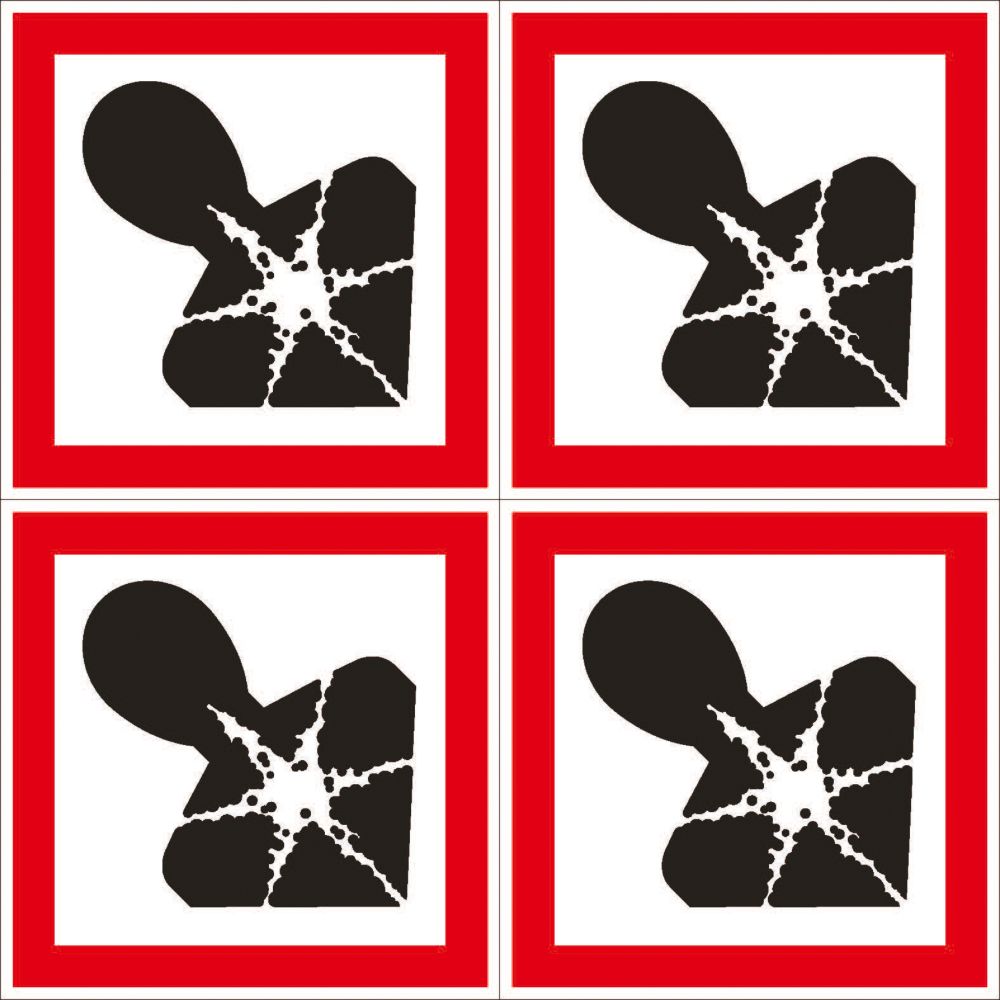 Essentials Health Hazard GHS Labels (Sheet) 100mm x 100mm - Screwfix