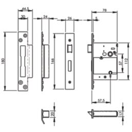 Smith & Locke Fire Rated Satin Stainless Steel BS 5-Lever Mortice ...